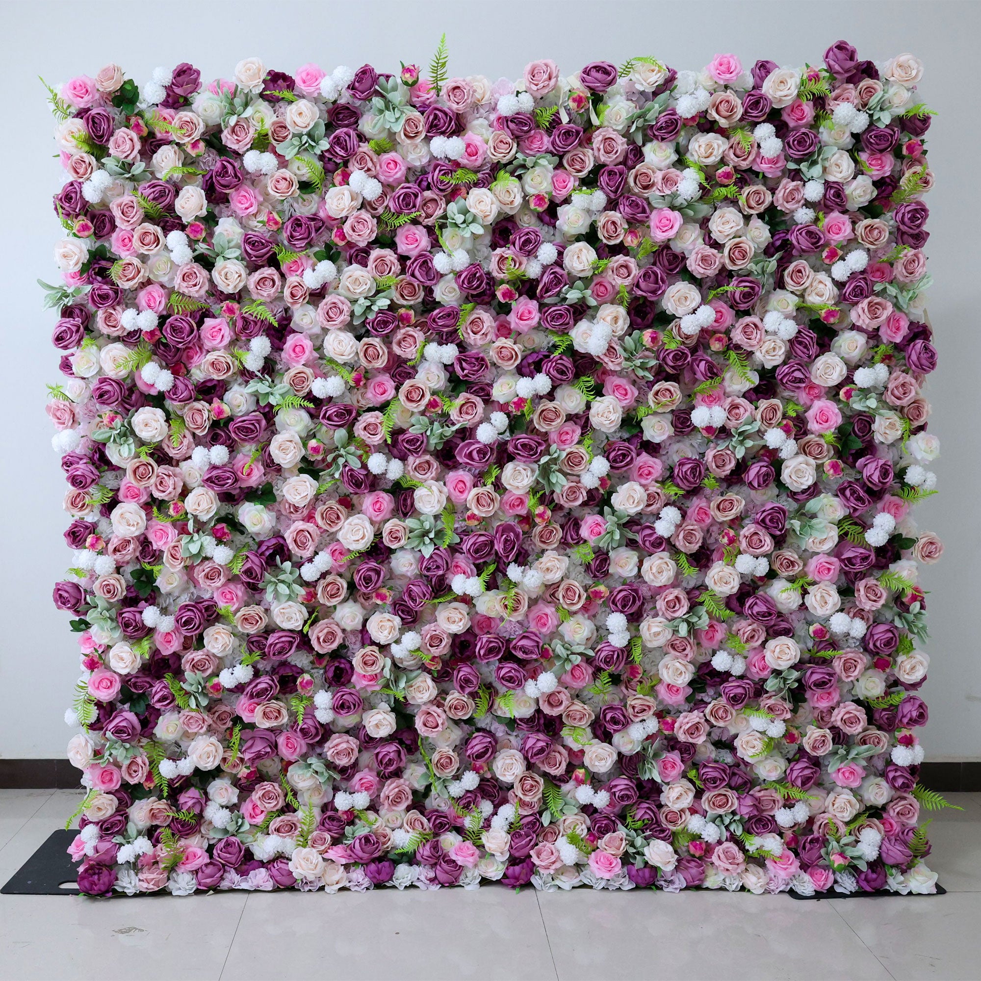 Valar Flower Purple and Blush Rose 5D Flower Wall – Elegant Backdrop