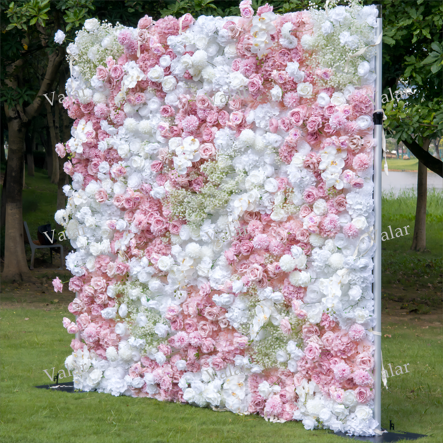 5D Roll-Up Flower Wall Backdrop for Party Celebration Decor VF-418