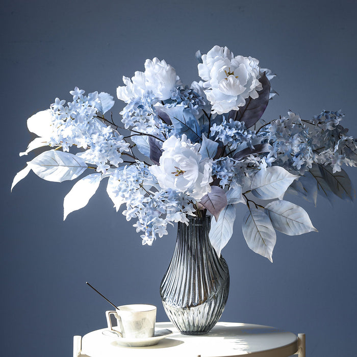 Prussian Blue Dream Silk Floral Arrangement | Elegant Faux Flower