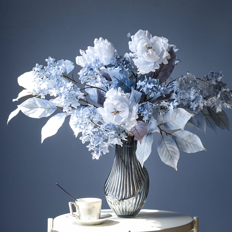 Prussian Blue Dream Silk Floral Arrangement | Elegant Faux Flower
