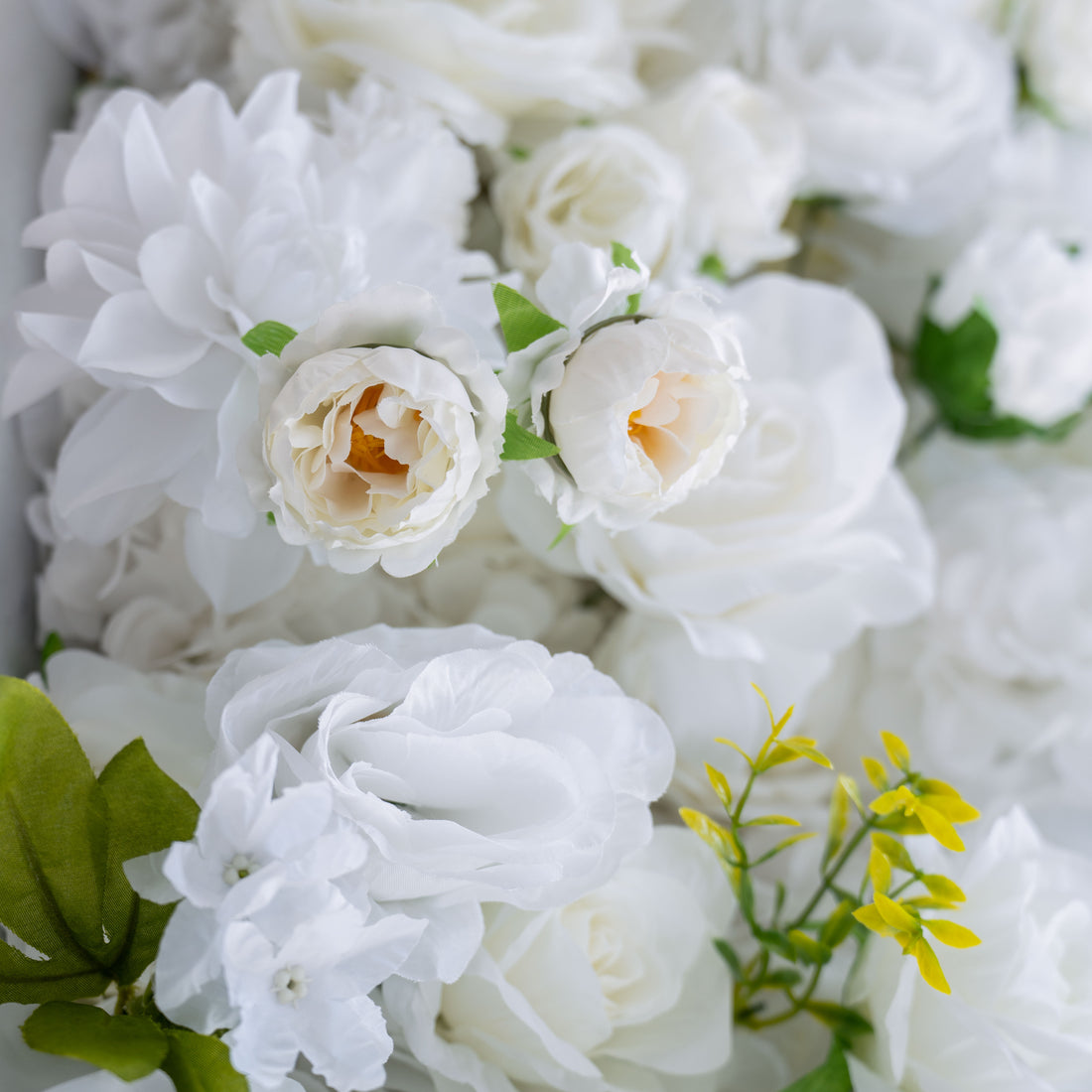 Pure White 5D Silk Rose Flower Wall | Elegant Backdrop for Weddings, E