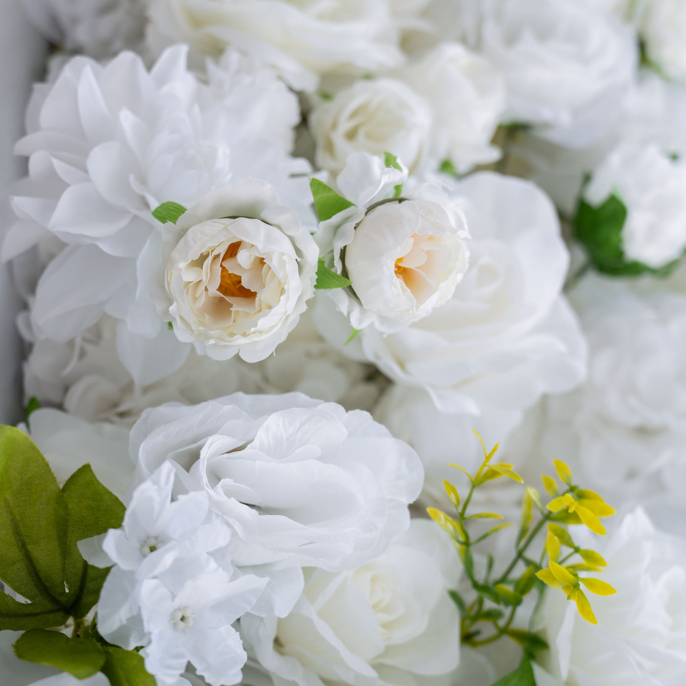 Pure White 5D Silk Rose Flower Wall | Elegant Backdrop for Weddings, E