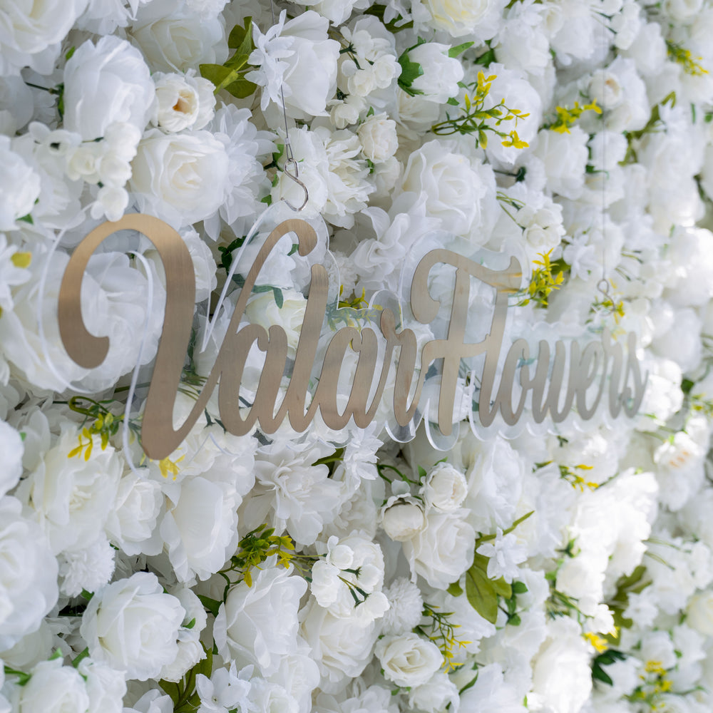 Pure White 5D Silk Rose Flower Wall | Elegant Backdrop for Weddings, E