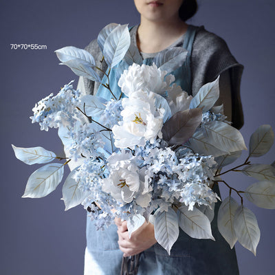 Prussian Blue Dream Silk Floral Arrangement | Elegant Faux Flower