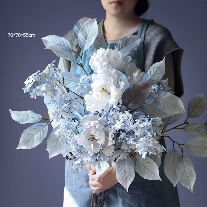 Prussian Blue Dream Silk Floral Arrangement | Elegant Faux Flower