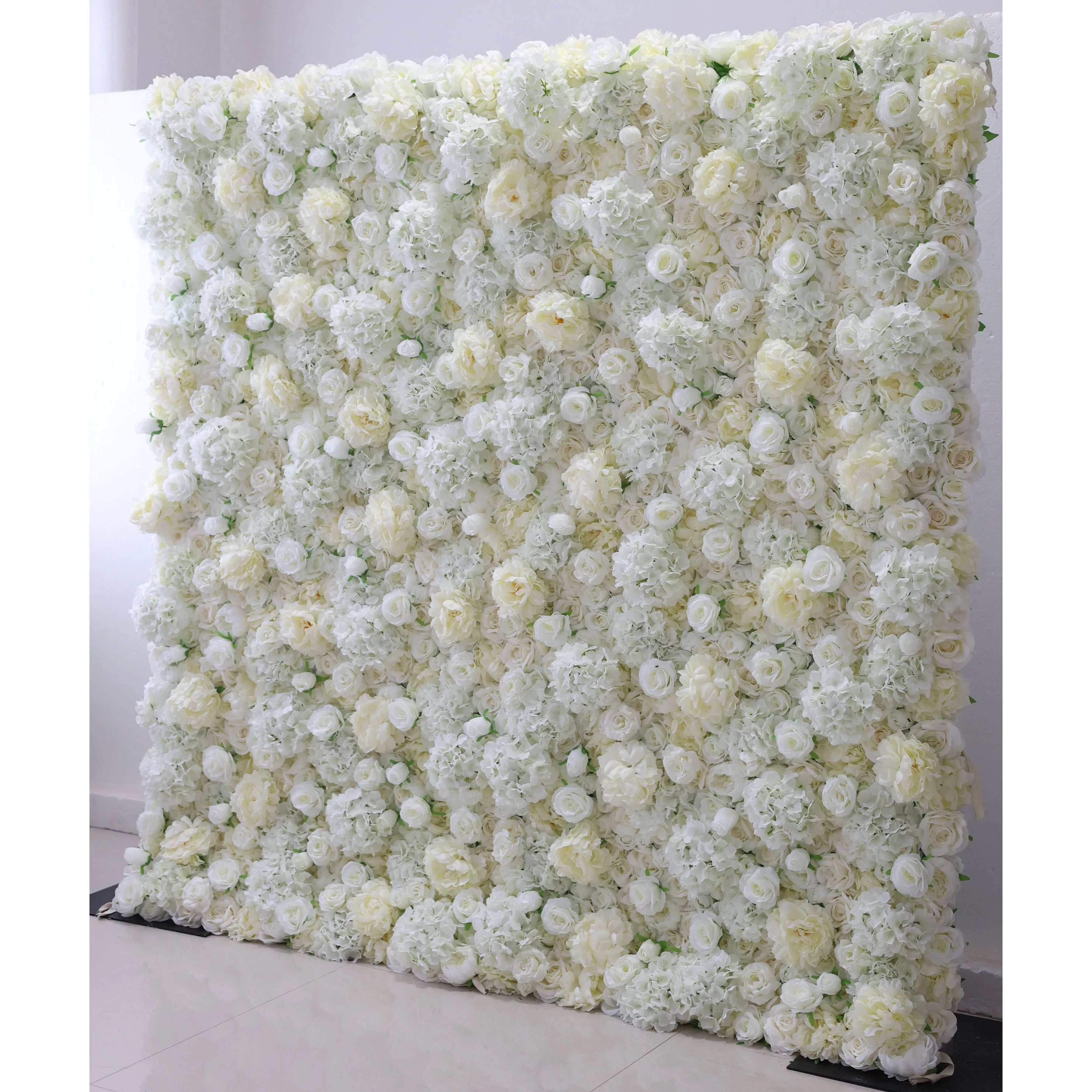 Valar Flower Roll Up Fabric Artificial White Flower Wall Wedding Backd