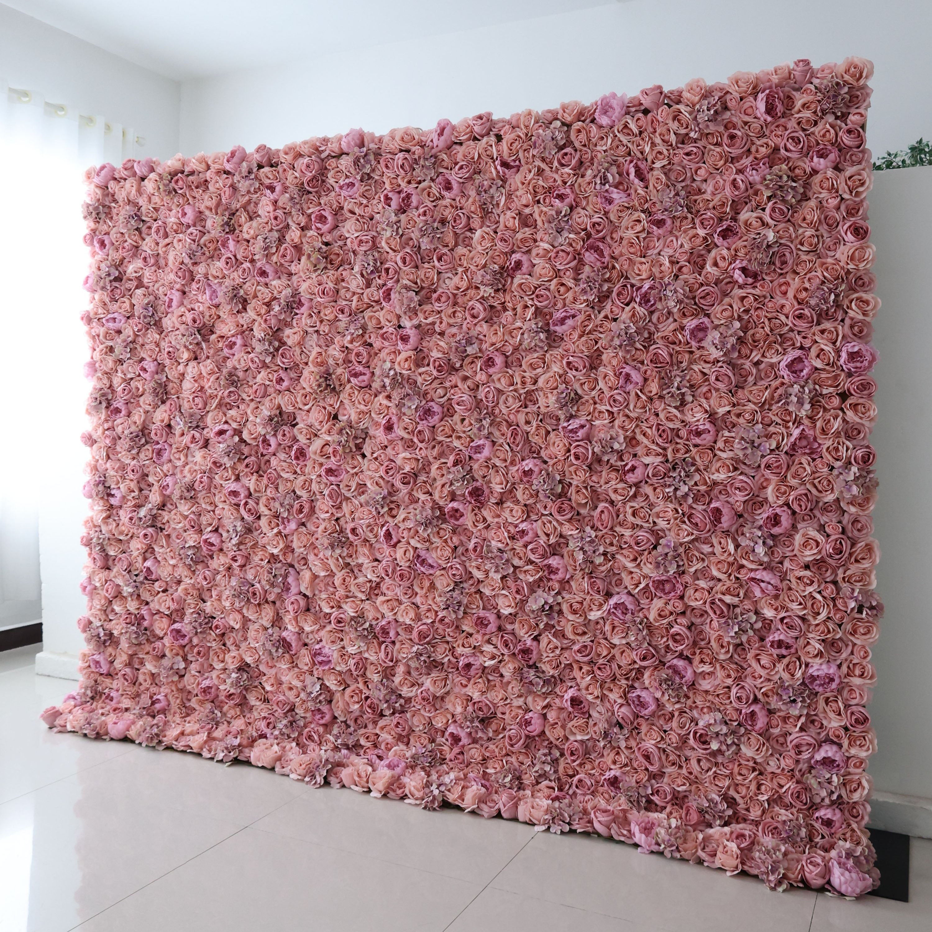 Valar Flowers Roll Up Fabric Artificial Flower Wall Wedding Backdrop,