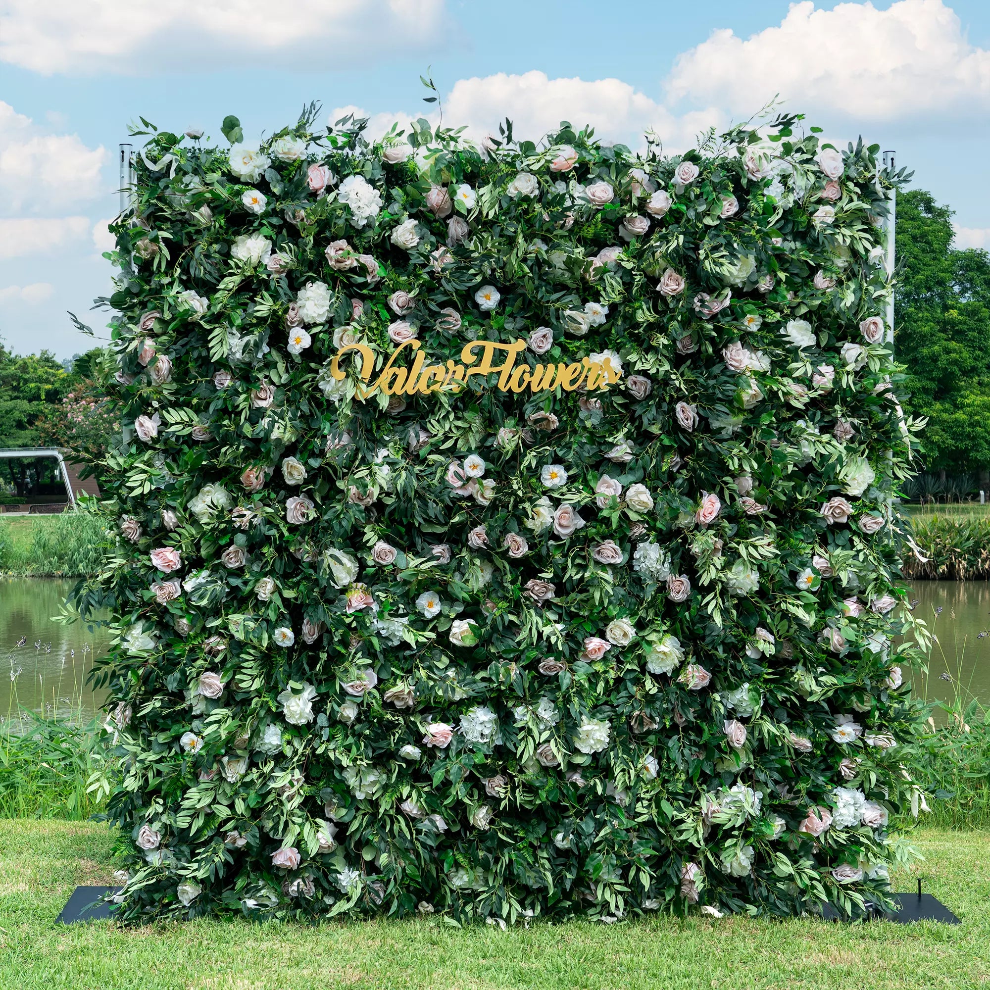 5D Roll up Artificial Flower Wall Wedding Backdrop Party Decoration VF-373